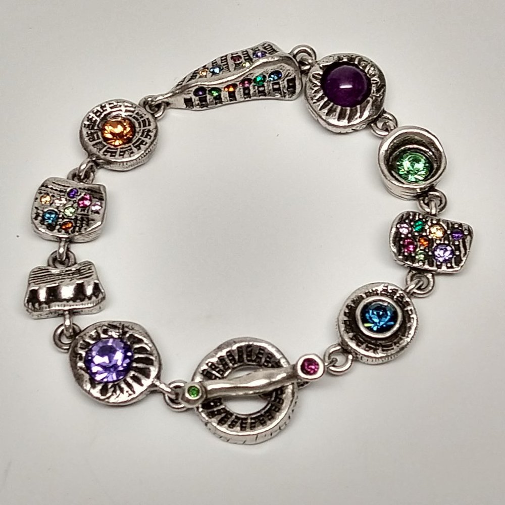Patricia Locke Silver Plate Bracelet Swarovski - Gem